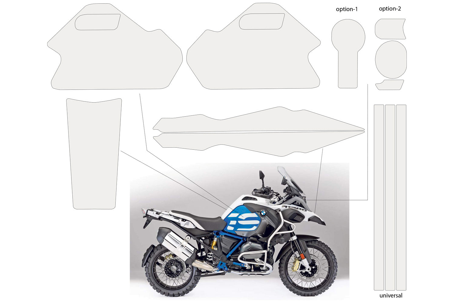 Complete paint protection set PremiumShield R 1250 GS Adventure - clea ...
