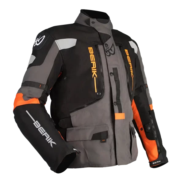 BERIK EXPLORER-ADV (BLACK / GREY / ORANGE) ADVENTURE JACKET | Procycles ...
