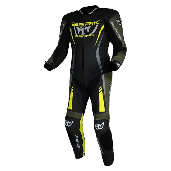 BERIK SICILY (BLACK / ARMY / HI-VIZ) 1 PIECE LEATHER RACING SUIT ...